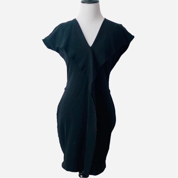 Hugo Boss | Dresses | Hugo Boss Flutter Wide Neck Collar Cap Sleeves ...